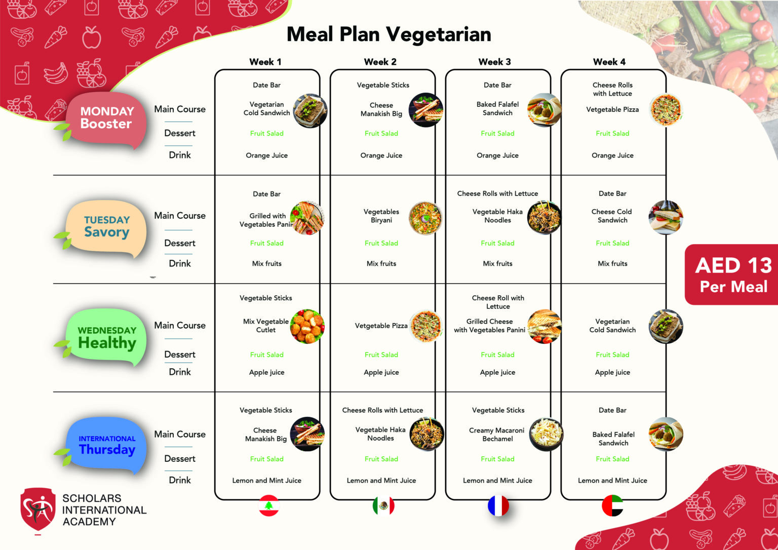 School Meal Plan | Sharjah English School | SIA.ae