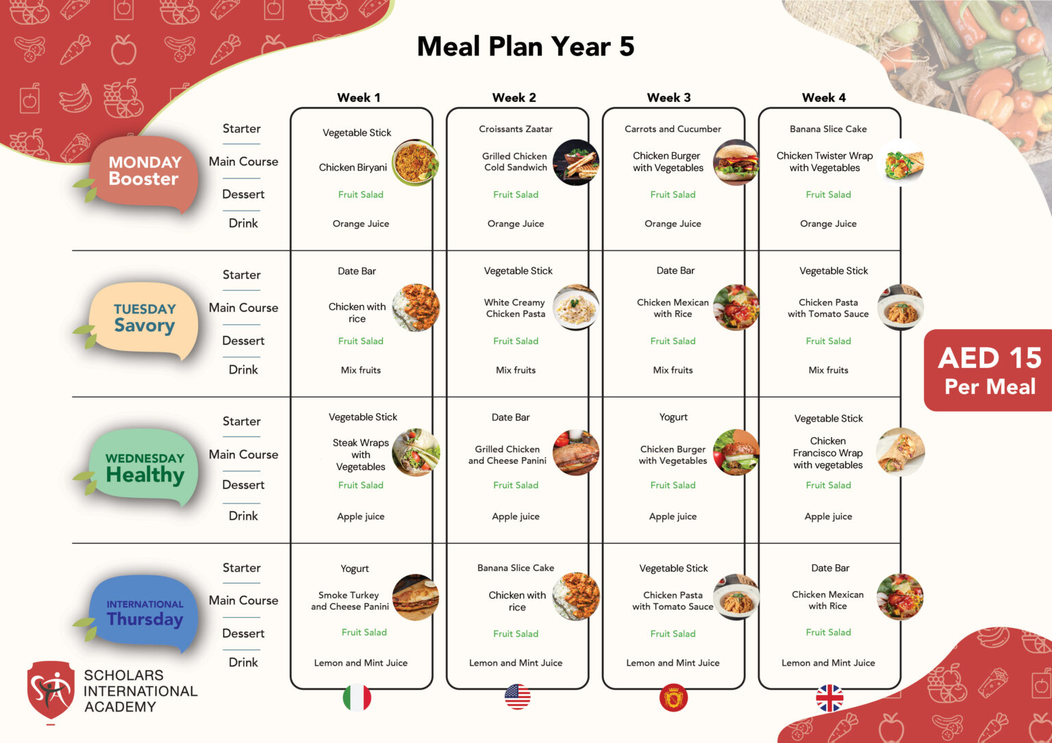 School Food Plan at Scholars International Academy